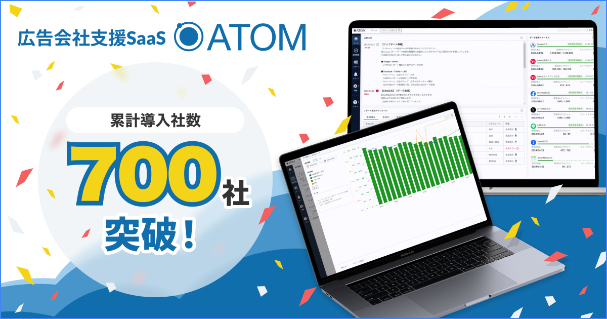 SO Technologies、広告会社支援SaaS「ATOM」の累計導入社数700社を達成 ~ 年間250以上の機能アップデートで顧客ニーズに対応 ~ | ソウルドアウト